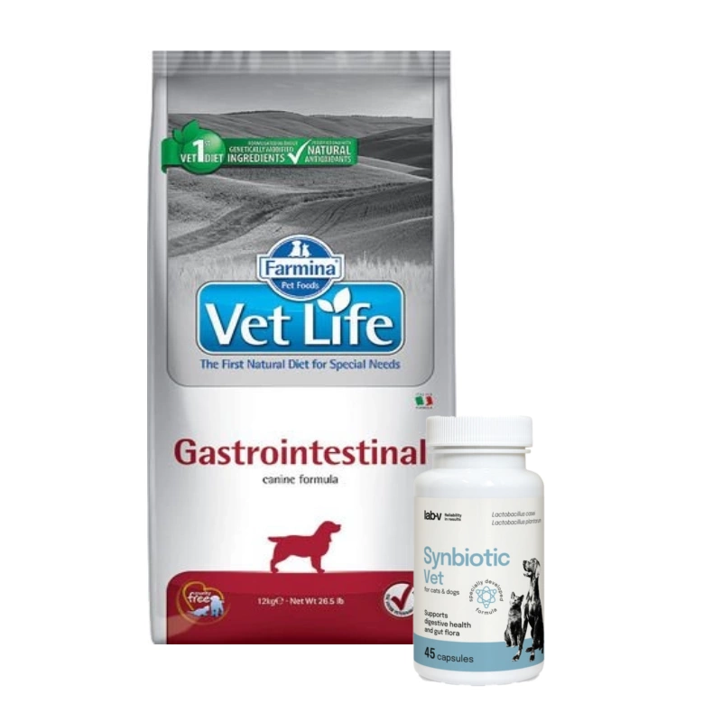 FARMINA Vet Life Dog Gastrointestinal 12kg + LAB-V Synbiotic Vet ...