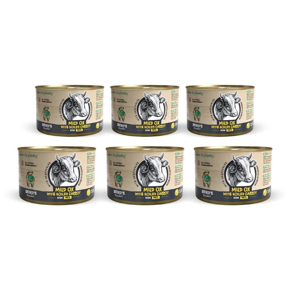 Benji's Planet Mild Ox Beef jautiena su daržovėmis 6x410g | Gyvūnų ...