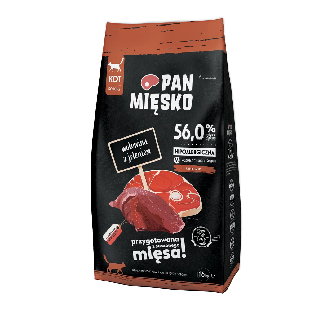 PAN MIĘSKO Jautiena su elniena M 1,6 kg katėms | Gyvūnų prekių ...