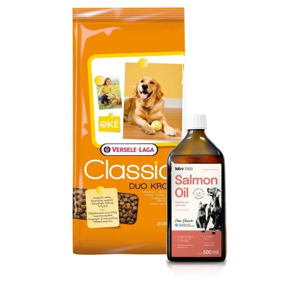 Versele Laga Classic Dog Duo Step 20 kg + Lab-V 100% lašišų aliejus įvairaus amžiaus šunims ir ...